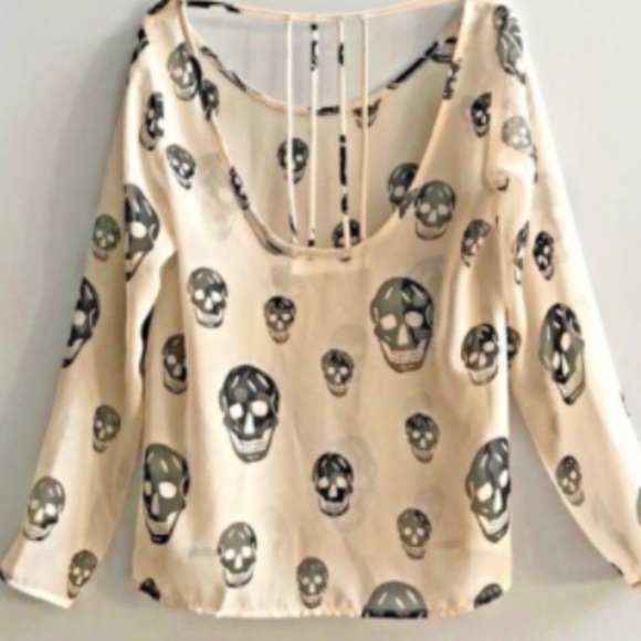 Vintage Havana | Tops | Vintage Havana Sheer Skull Blouse Size S | Poshmark